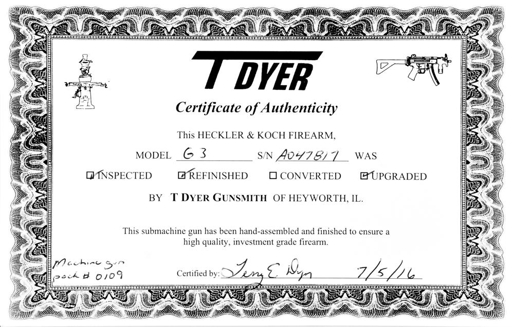 HK G3, Excellent w/Registered Trigger Pack Alltech / Terry Dyer - NFA ...