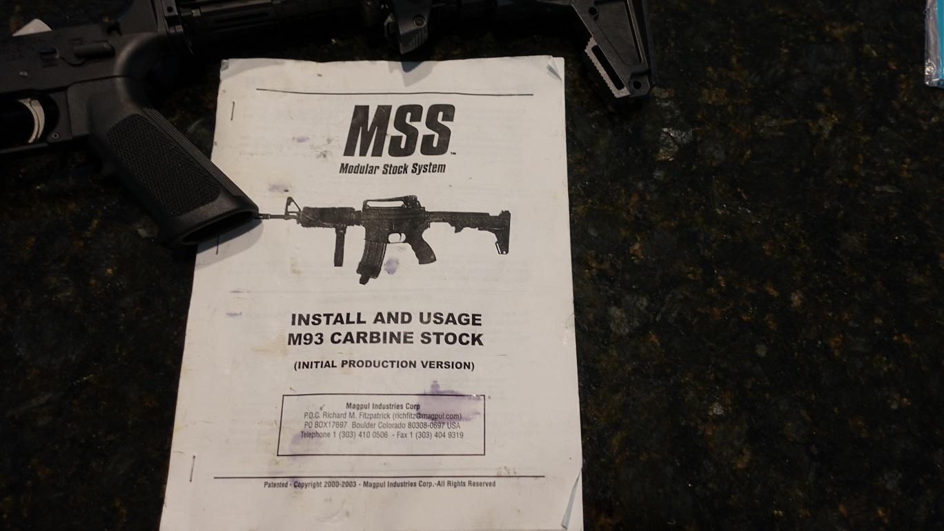 Interesting piece of Magpul history: Initial release M93-T1 MSS Stock ...