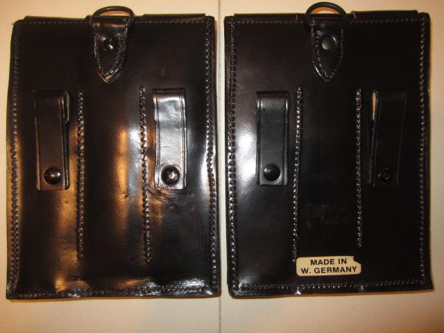 REDUCED Two HK W. Germany Black Leather Three Pocket Pouches for MP5 ...