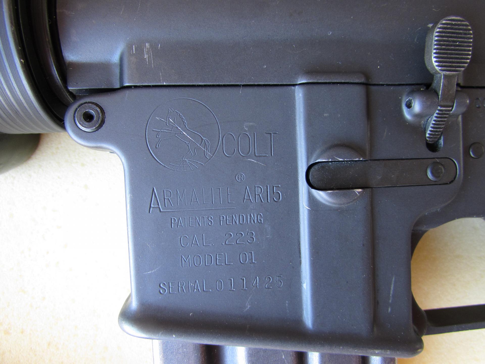 WTS C&R Colt / Armalite 601 AR15 with factory mount and Delft optic 34k ...