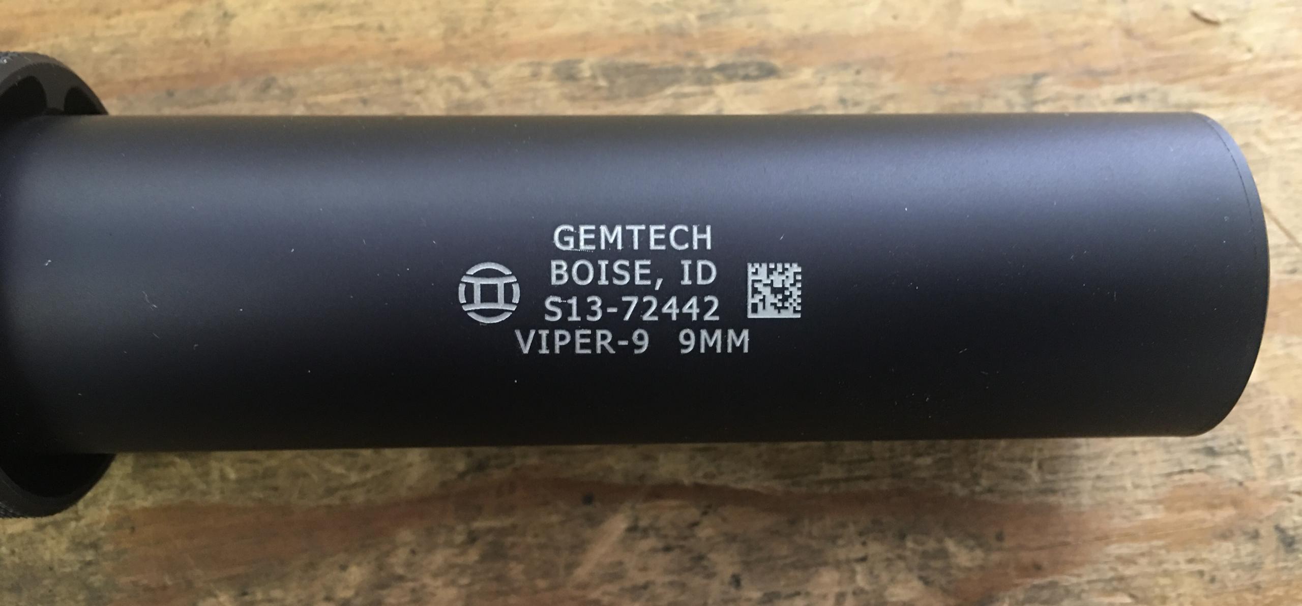 WTS: Gemtech Viper 9mm Suppressor NIB - NFA Market Board - Sturmgewehr ...