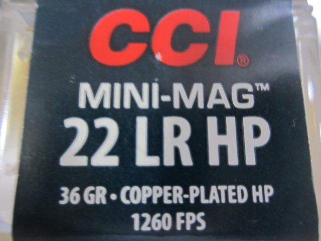 SOLD: CCI Mini-Mag 22 LR HP 36 grain Copper Platted Hollow Point, 1,260 ...
