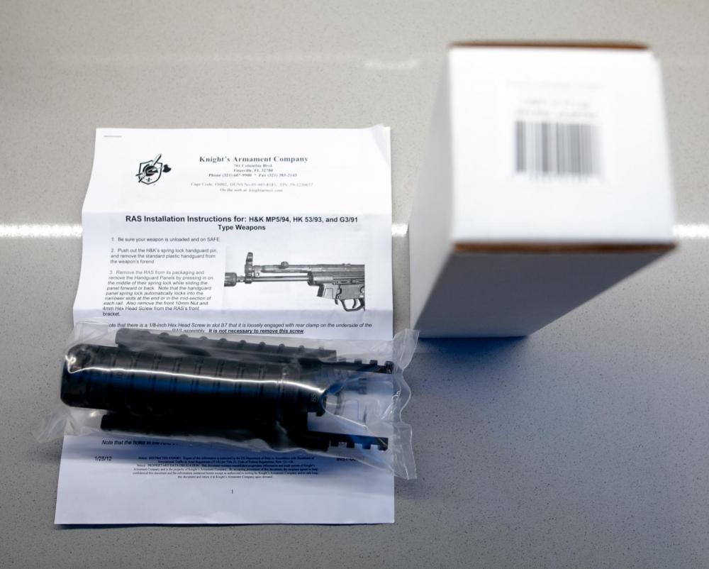 NIB MP5 Knights Armament RAS Rail - Parts and Accessories Market Board ...
