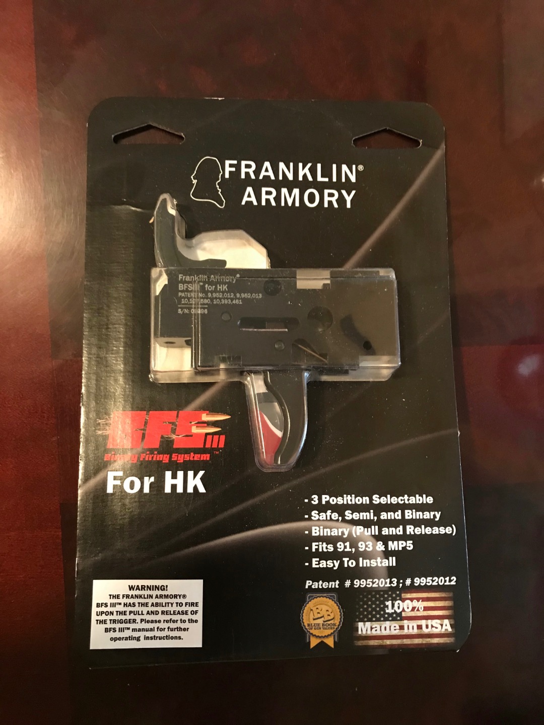 NIB Franklin Armory HK Binary trigger $575 - Parts and Accessories ...