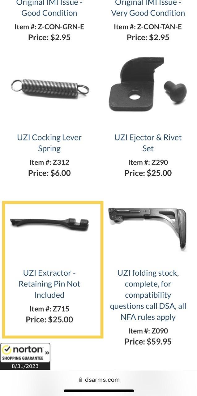UZI Extractors - Parts and Accessories Market Board - Sturmgewehr.com ...