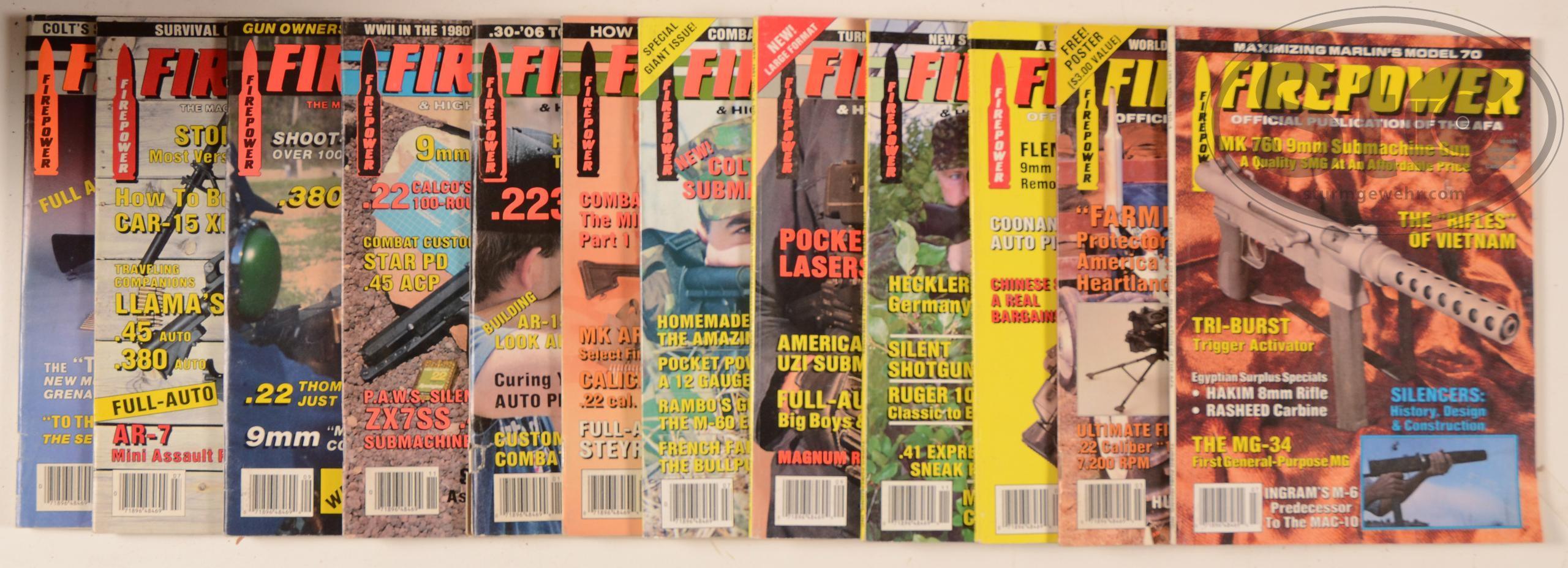 SOLD Complete set (missing 1 issue) of the 1980s FIREPOWER magazine ...