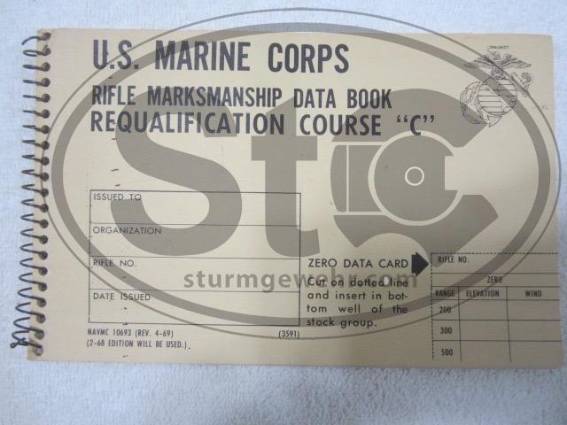 (SOLD) ORIGINAL U.S. MARINE CORPS RIFLE MARKSMANSHIP DATA BOOKS (SOLD ...