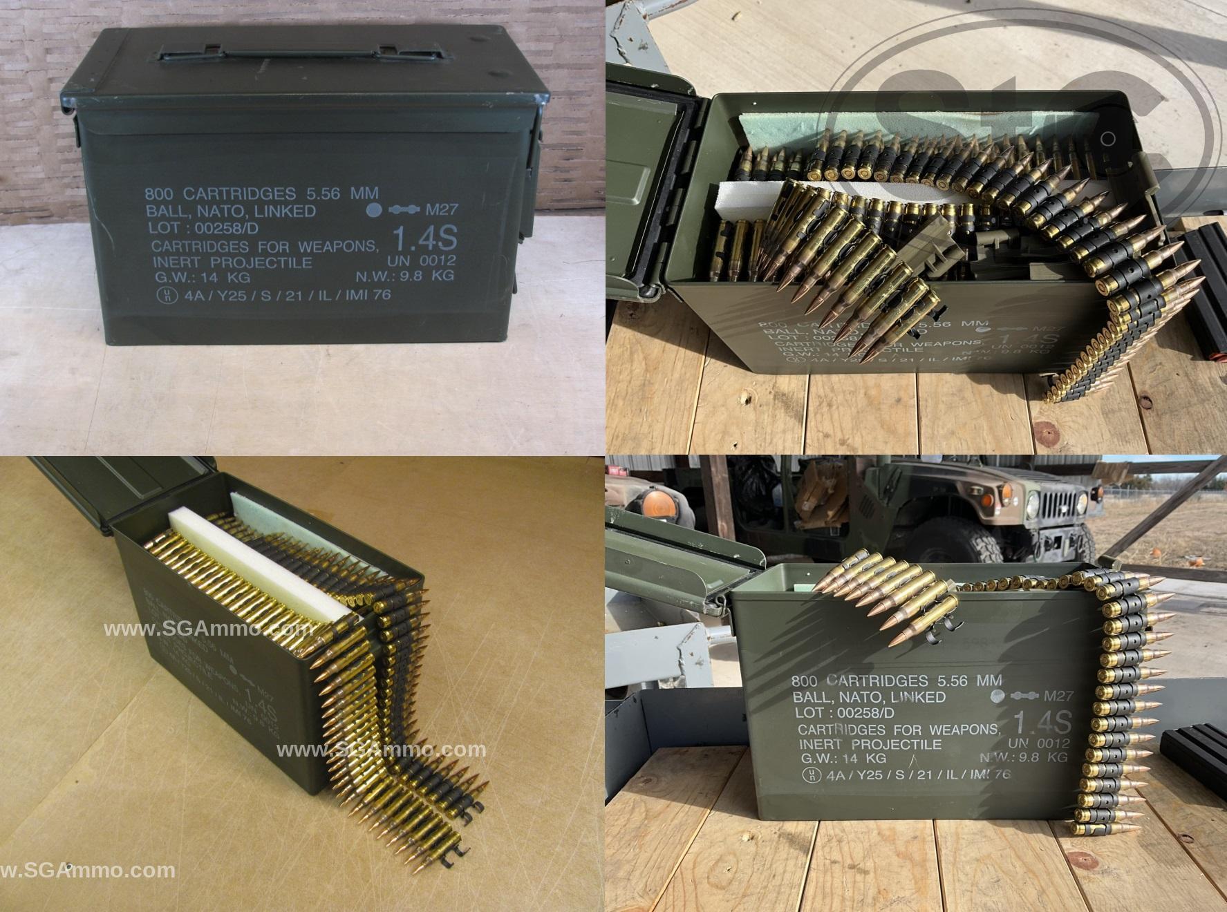 WTS - 800 Round Can - 5.56mm Linked Nato Ball 62 Grain M855 Ammo Made ...