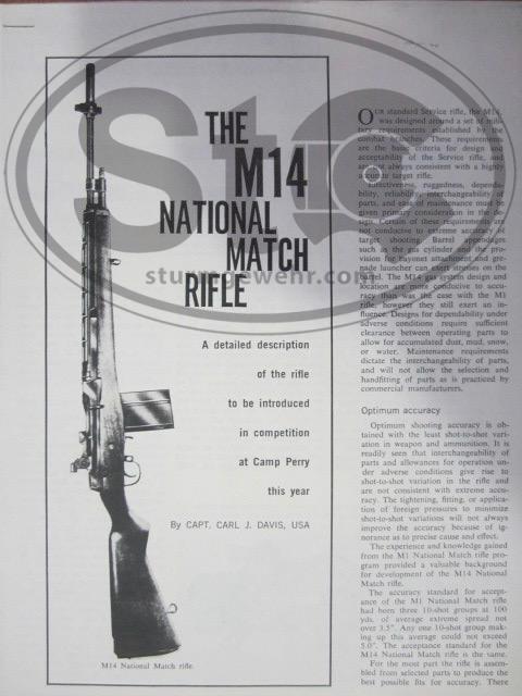 SOLD: M14 SERVICE RIFLE DISCUSSION WRITE UPS OVER THE MANY YEARS ...