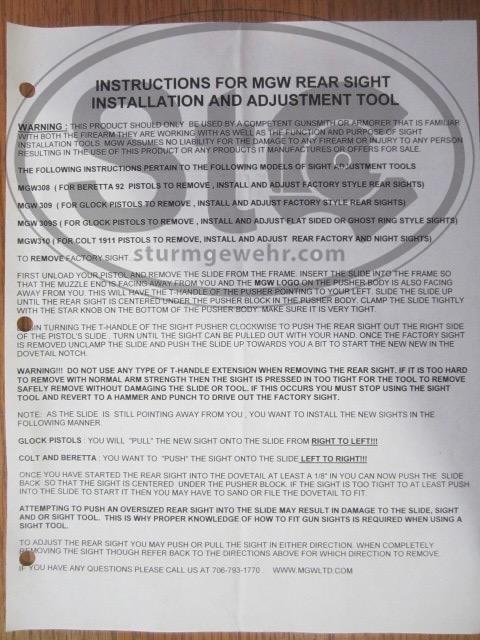 WTS: REDUCED BOTH 25% GLOCK # 3057 FRONT SIGHT MOUNTING TOOL NIB $30 ...