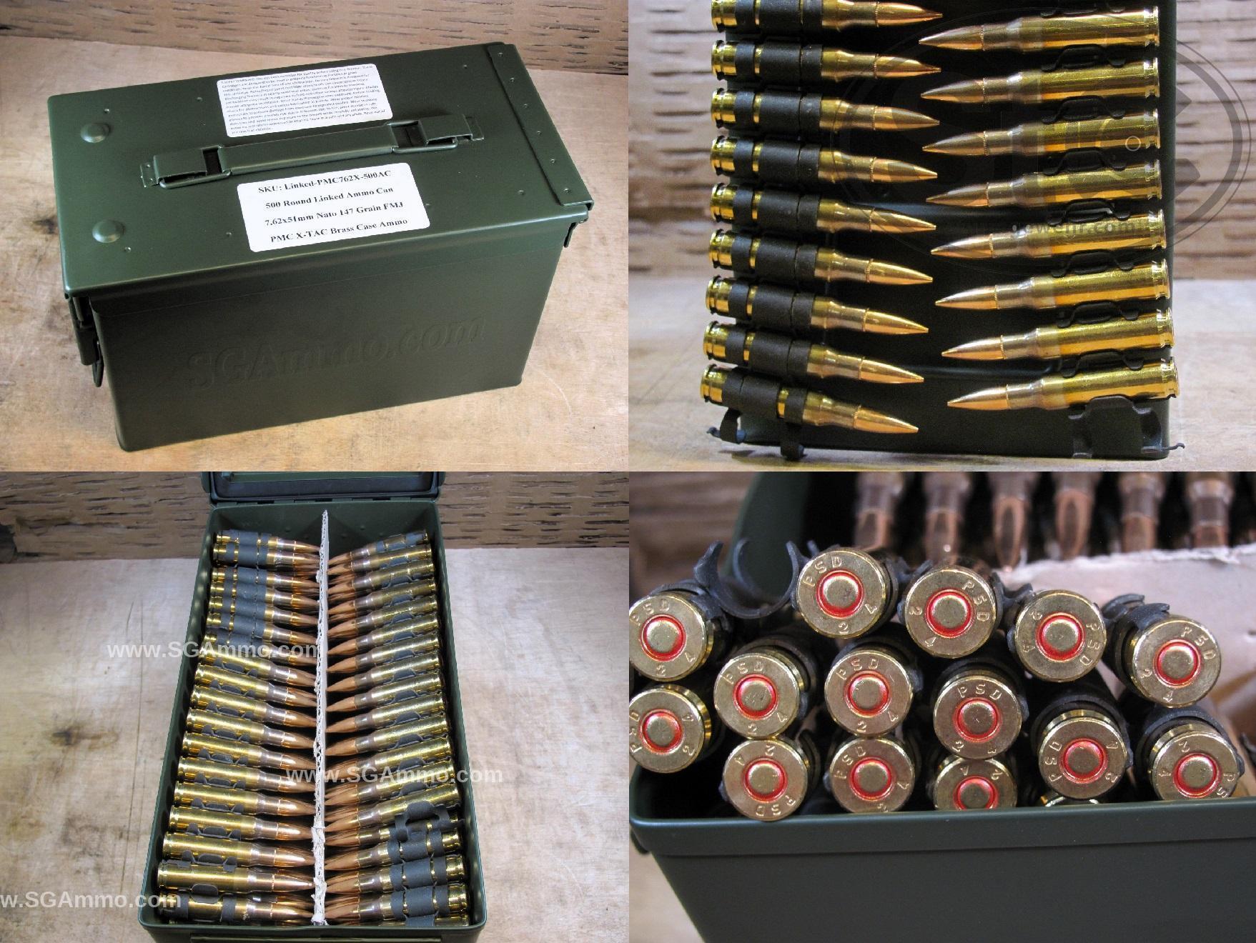 WTS - 500 Round Can - Linked 7.62x51 Nato 147 Grain FMJ PMC X-TAC Ammo ...