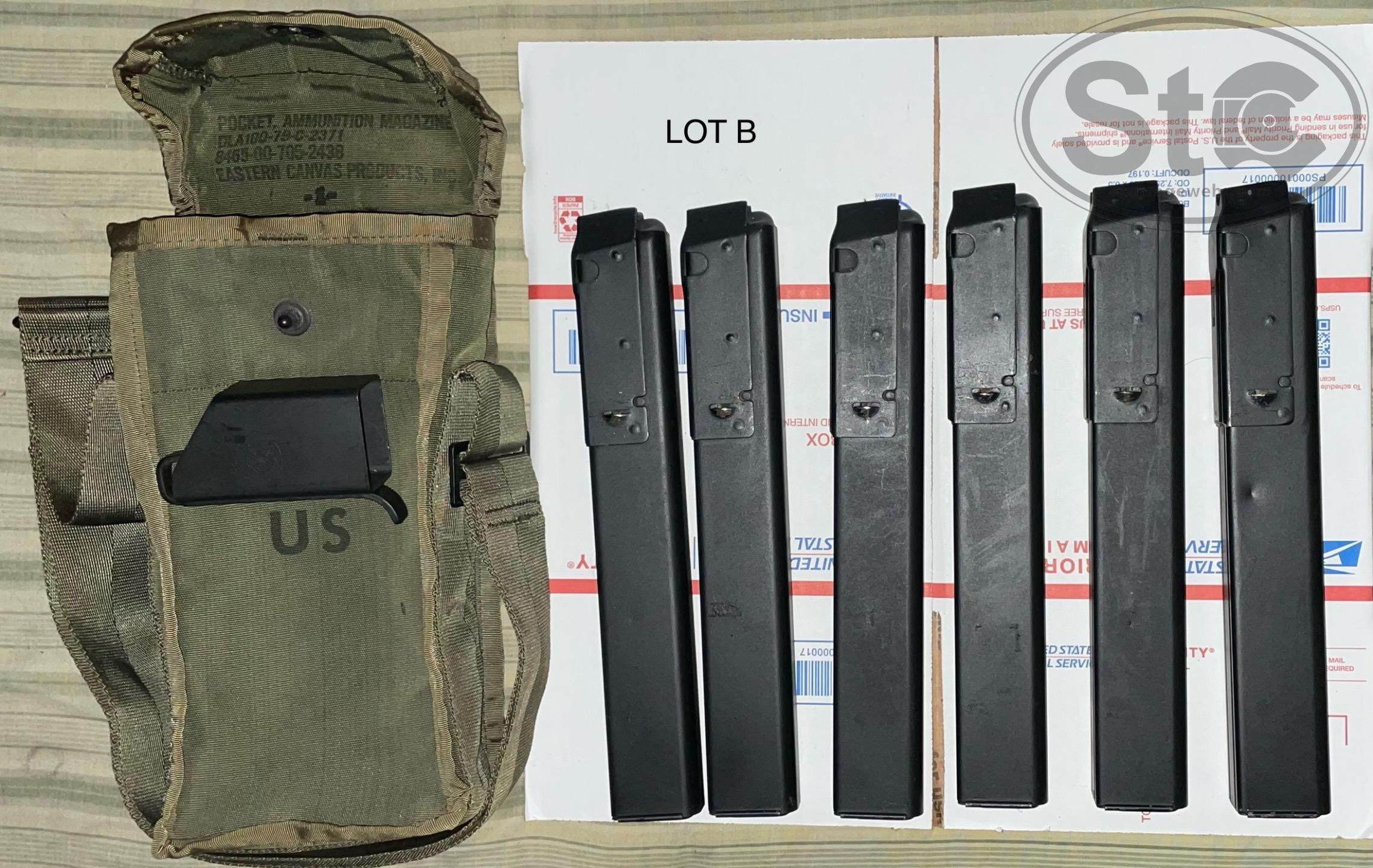 SOLD 12 MAC 10/45 magazines .. Scarce MAC Logo .. w/Mag Carry Cases ...