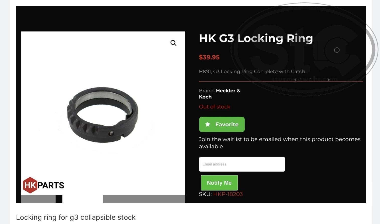 WTB: HK G3 Locking Ring - Wanted to Buy - Sturmgewehr.com Forums