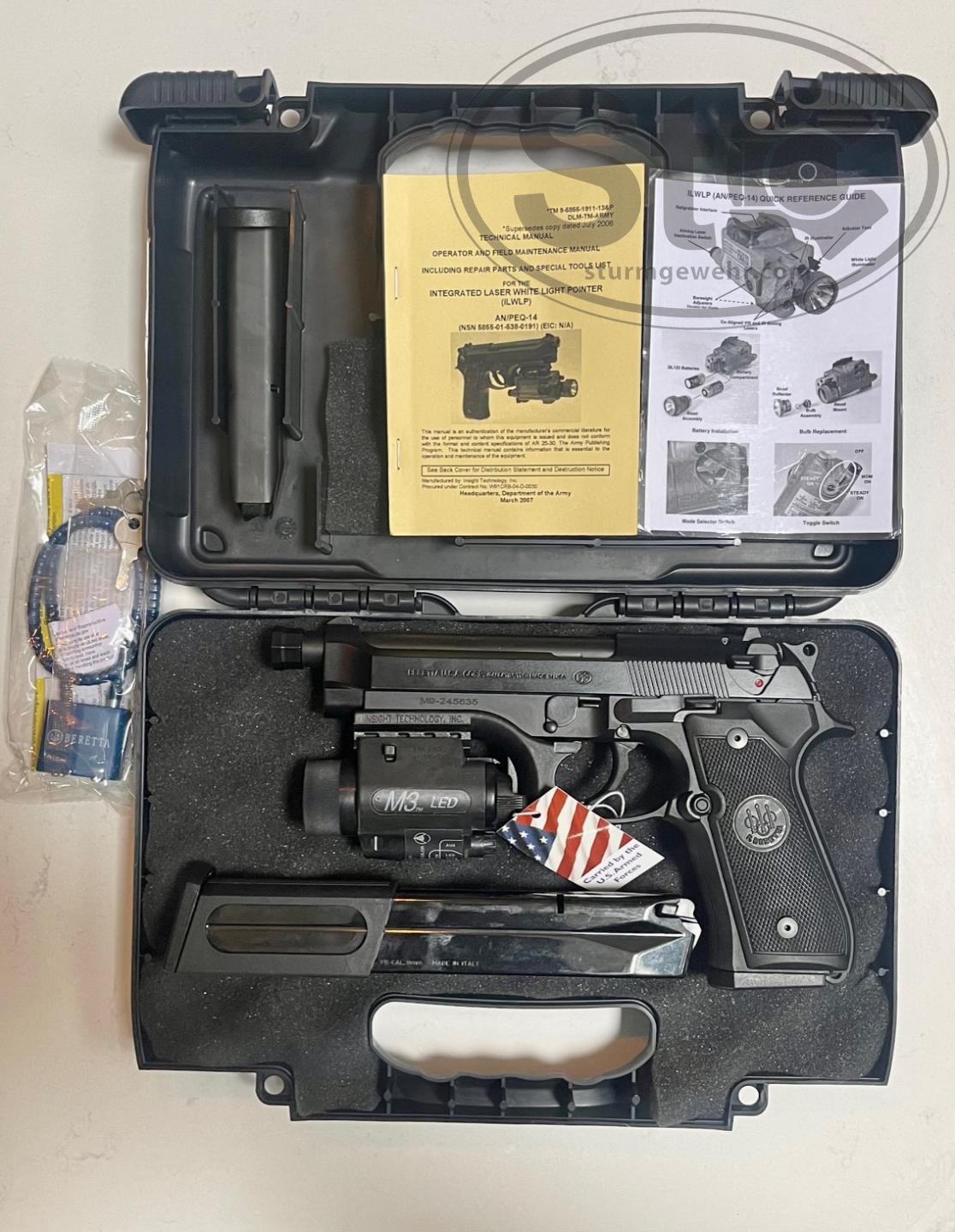 SOLD HK USP 9 Expert w/5x Mags & Beretta M9 w/Insight Mount & M3 LED ...