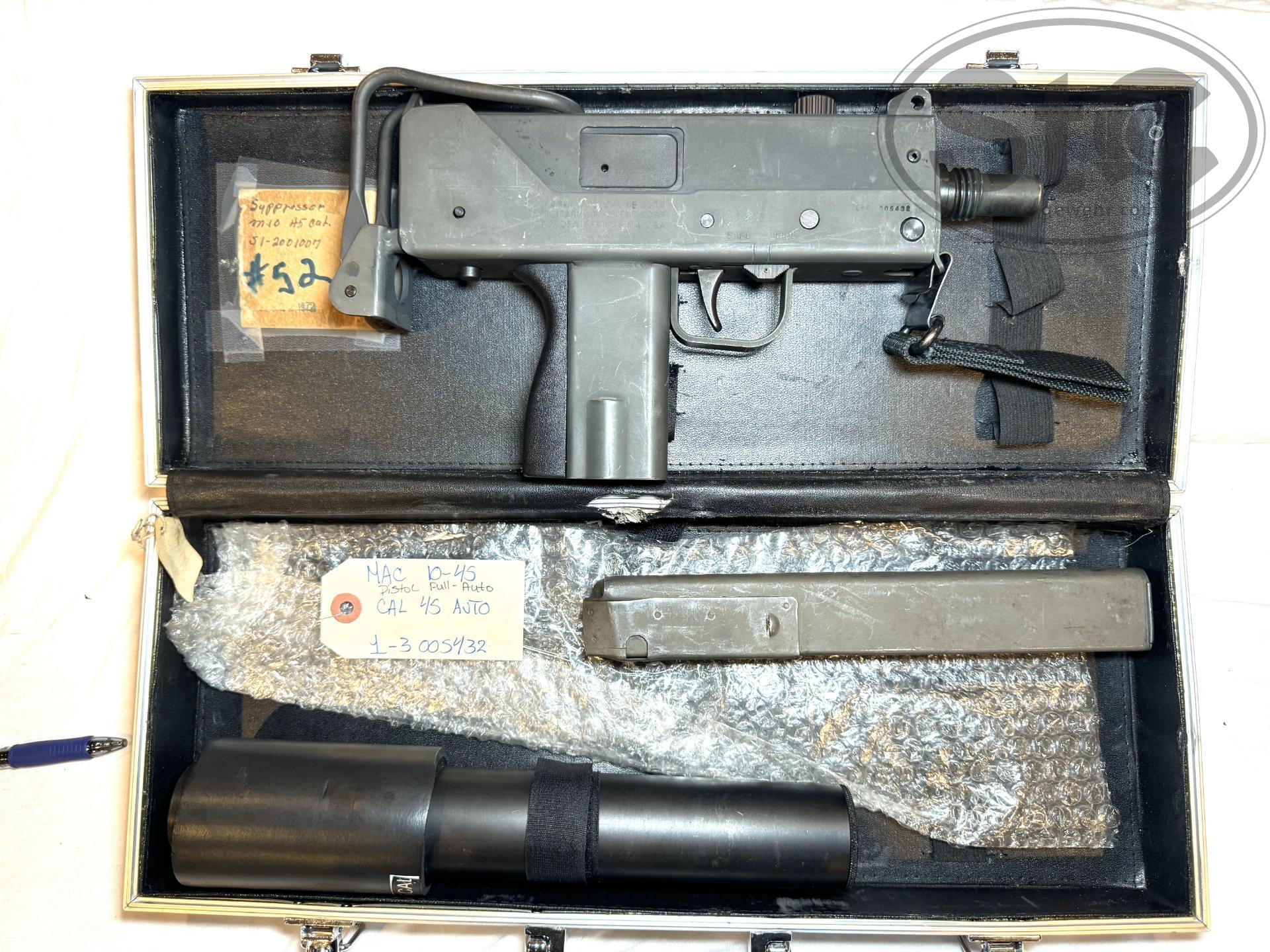 WTS: Transferable INGRAM M10 9MM & .45 AUTO Military Armament CORP. w/Suppressors. mac10 - NFA ...