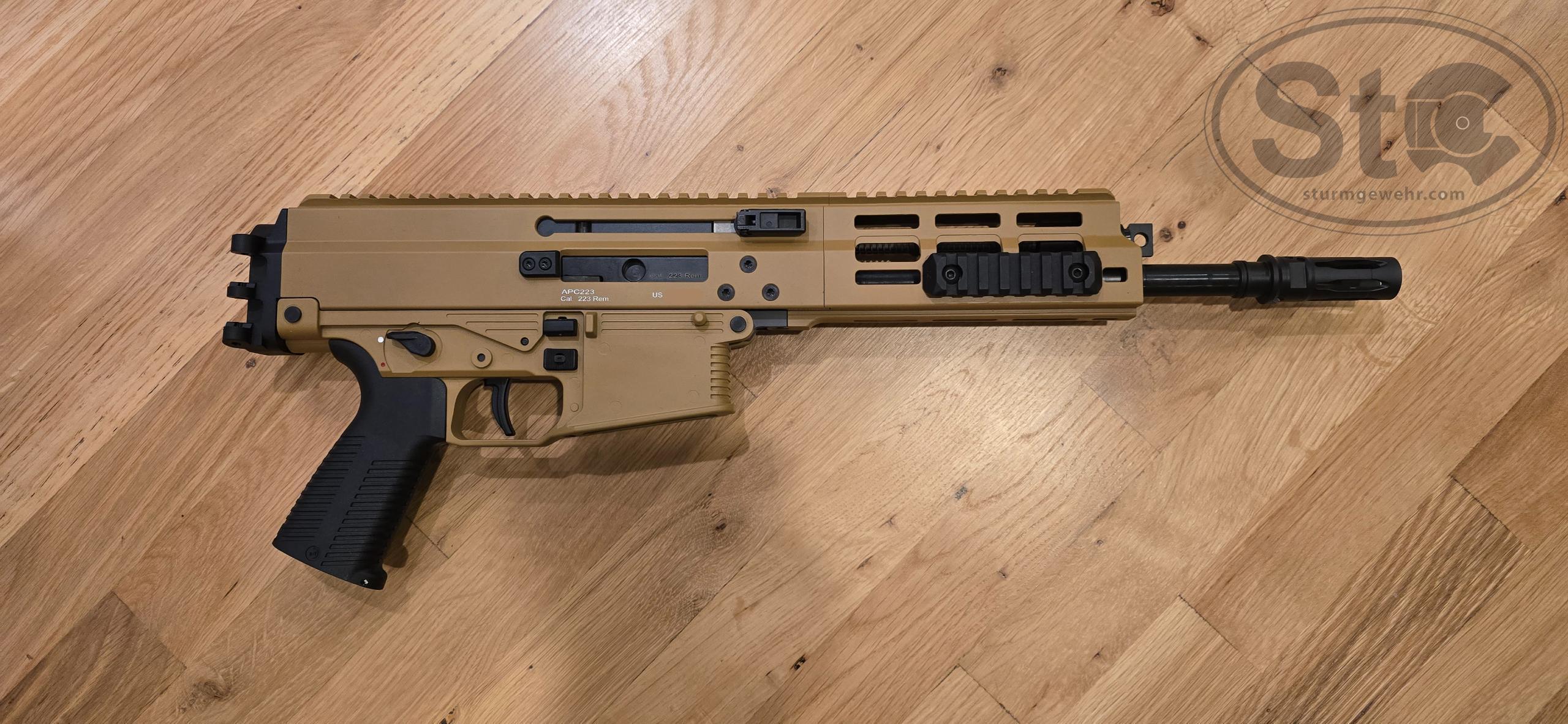 B&T APC223 PRO RAL Pistol, RAL8000 with Print-X RBS C Inconel 5.56 ...