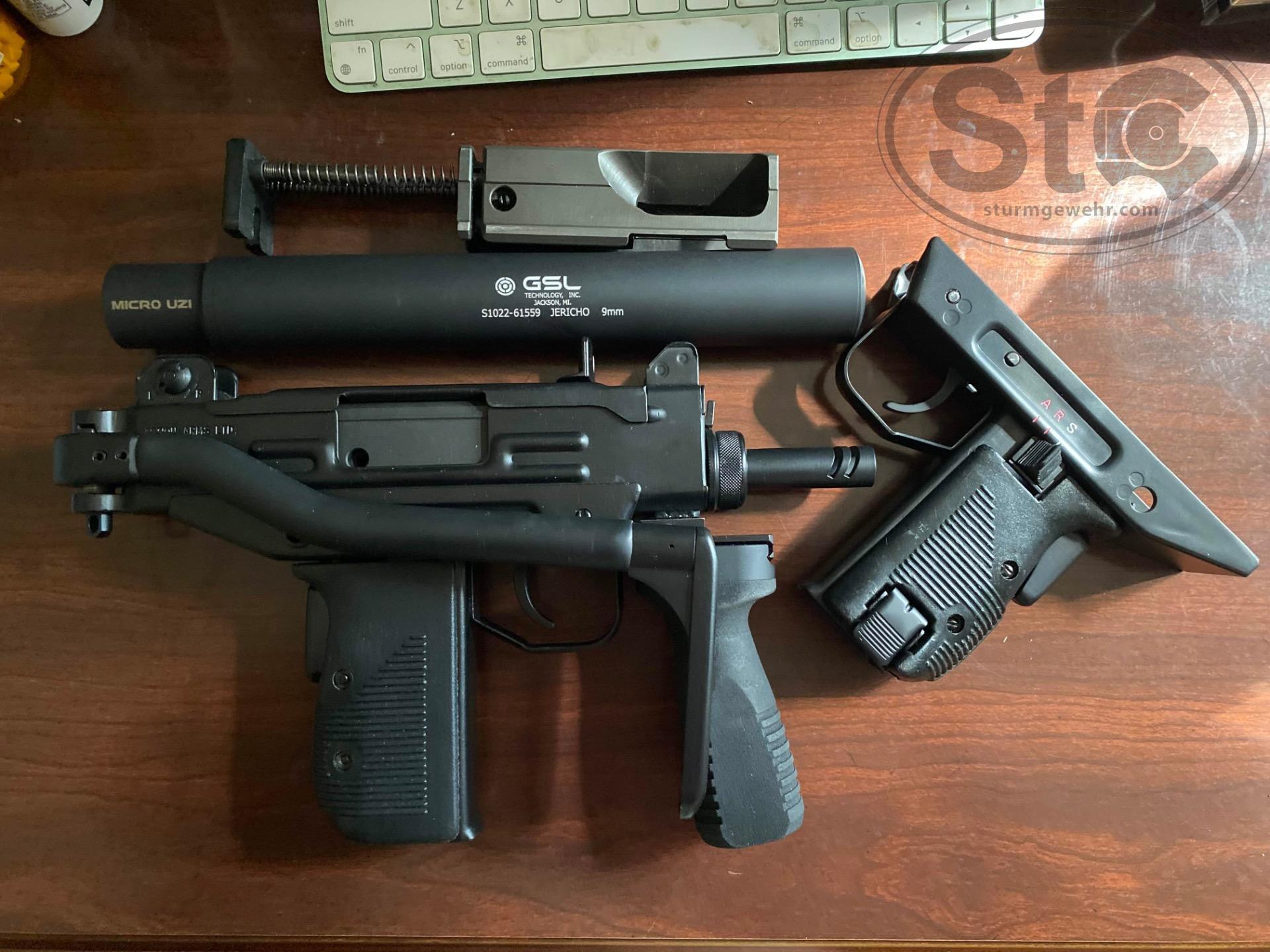 Micro Uzi with GSL Suppressor - Open and Close Bolt Configuration - 9MM ...