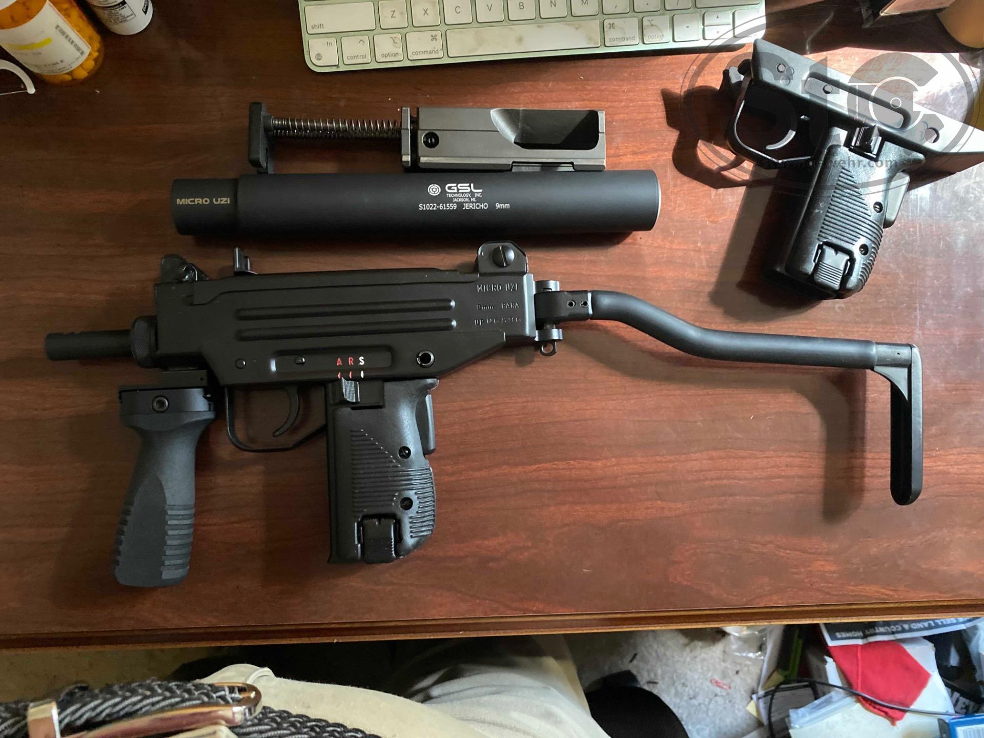 Micro Uzi with GSL Suppressor - Open and Close Bolt Configuration - 9MM ...