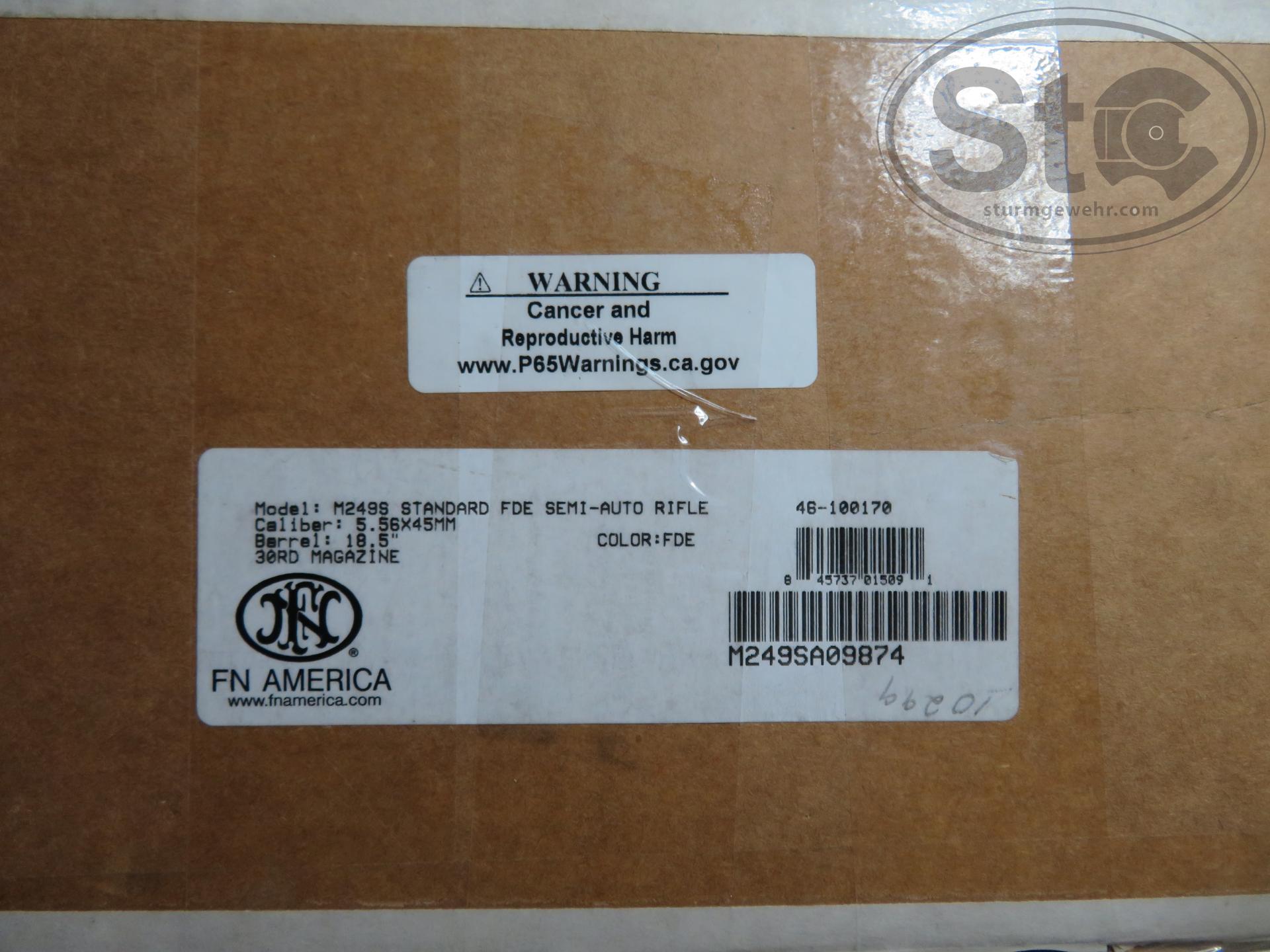 FN USA M249S Semi Belt Fed FDE NIB $9500/shipping - Semi-Auto Market ...